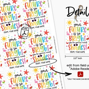 Last Day of School Sunglasses Gift Tag for Students, End of School Year ...