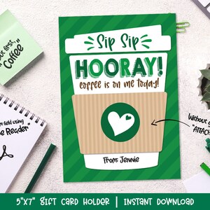 Sip Sip Hooray Coffee is on Me Today Coffee Gift Card | Etsy