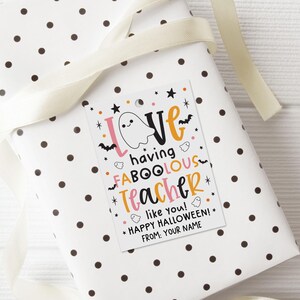 Teacher Halloween Gift Tags Printable, Love Having a Faboolous Teacher ...