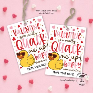 Valentine Rubber Duck Tags, Rubber Ducky Valentine Tag, Non-candy Gift ...