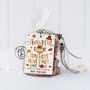 Thankful for Teacher & Staff Like You Thanksgiving Gift Tags Printable ...