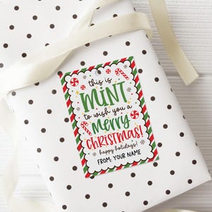 Christmas Candy Gift Tag Printable, Mint to Wish You a Merry Christmas ...