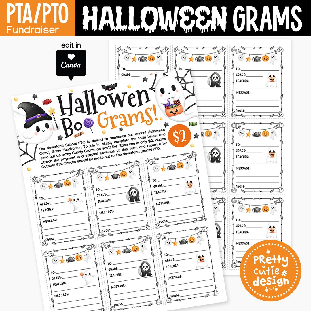 Halloween Candy Gram Sale Flyer, School Fundraiser Halloween Sale ...