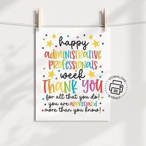 Administrative Professionals Week Sign Printable, Admin Appreciation ...