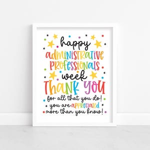Administrative Professionals Week Sign Printable, Admin Appreciation ...