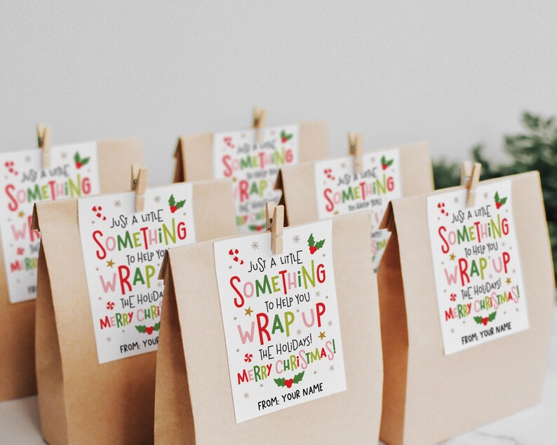 Christmas Gift Tags, Wrap up the Holidays Printable, Tape Pun for ...