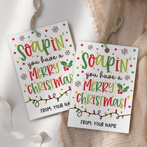 Christmas Soap Gift Tags: "soapin' You Have a Merry Christmas" (PDF ...