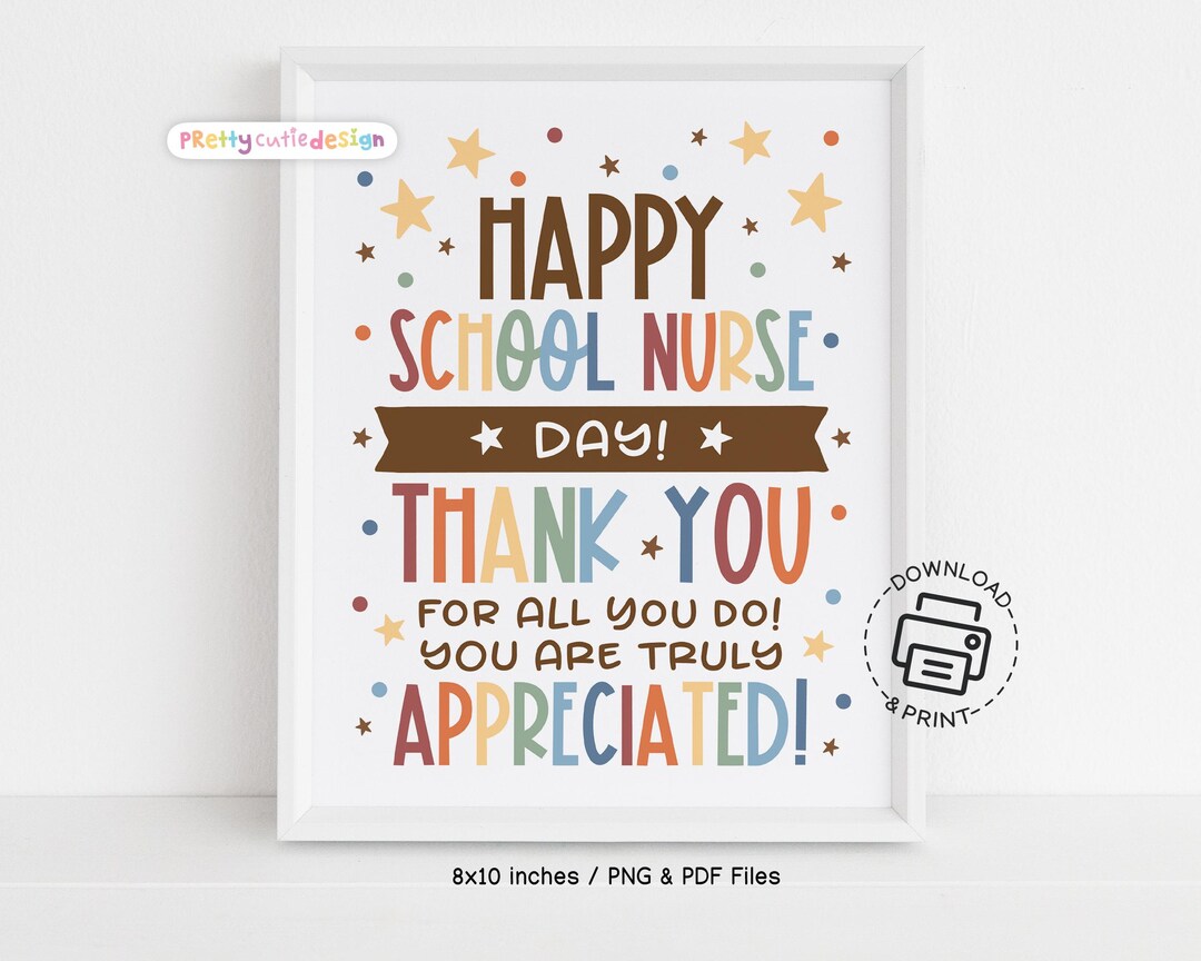 School Nurse Day Sign Printable, Rustic School Nurse Appreciation ...