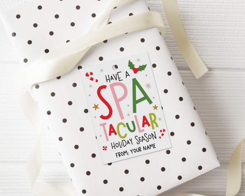 Spa Gift Tags, Spatacular Holiday Printable, Self-care Favor for ...