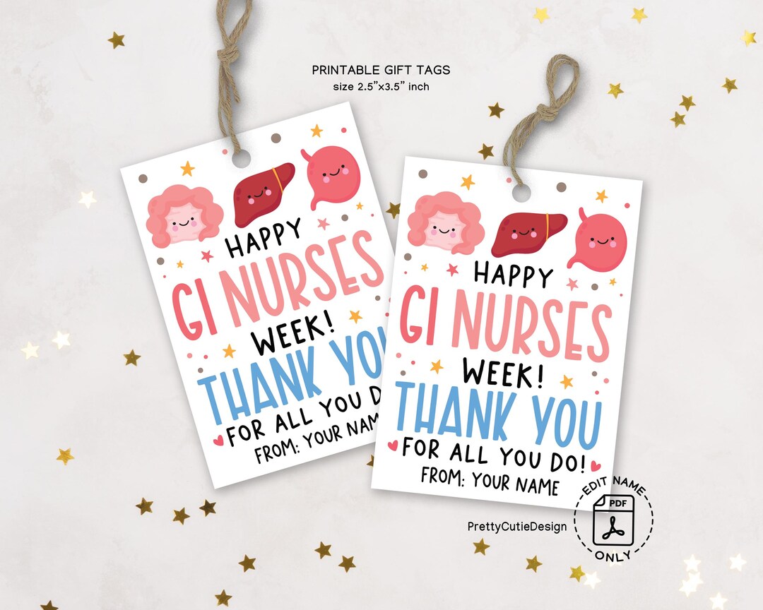 GI Nurses Week Gift Tag Printable, Happy GI Nurses and Associates ...