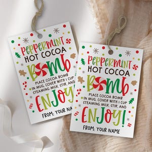 Christmas Hot Cocoa Bomb Tags, Classroom Winter Break Teacher Favor ...