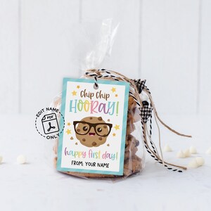 Chip Chip Hooray, Cookie First Day of School Printable Tags, Welcome ...
