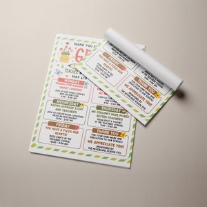 Teacher Appreciation Week Itinerary Flyer: Spring Garden Theme ...