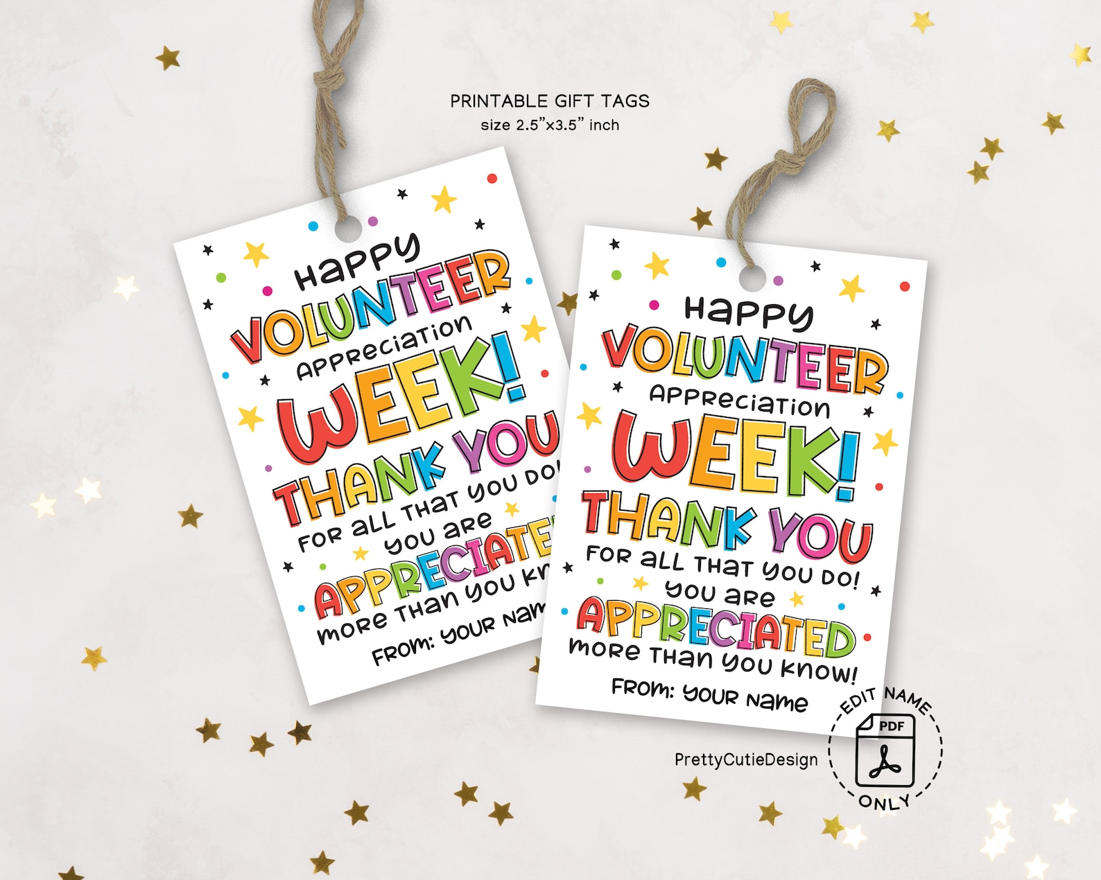 Volunteer Appreciation Gift Tag Printable, Classroom Volunteer ...