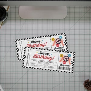 Driving Lessons Gift Certificate Editable Template, Birthday Surprise ...