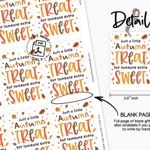 Thanksgiving Gift Tags Printable, Autumn Treat for Someone Sweet, Happy ...