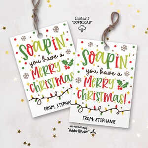 Christmas Soap Tag for Christmas Gifts Tag, Soapin You Have a Merry ...