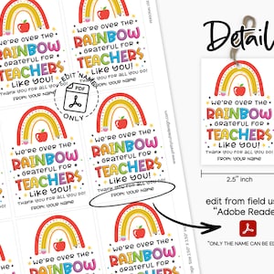 Over the Rainbow Teacher Appreciation Tag, Teacher Appreciation Week ...