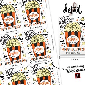 Printable Halloween Popcorn Gift Tags, POPPIN' by to Say Happy ...