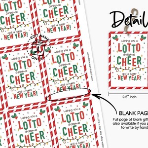 Lottery Scratch-off Gift Tags, Lotto Christmas Cheer Printable, Holiday ...