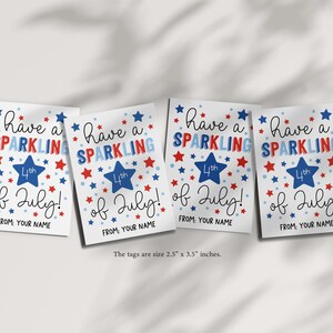 4th of July Gift Tag Printable, Have A Sparkling Fourth of July Tag ...
