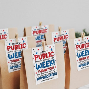 Happy Public Service Recognition Week Gift Tags Printable, Cookie Thank ...