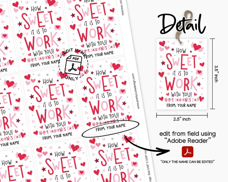 Coworker Valentine Gift Tags Printable, Staff Appreciation Labels ...