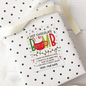 Printable Hot Chocolate Bomb Gift Tag, Christmas Cocoa Bomb ...