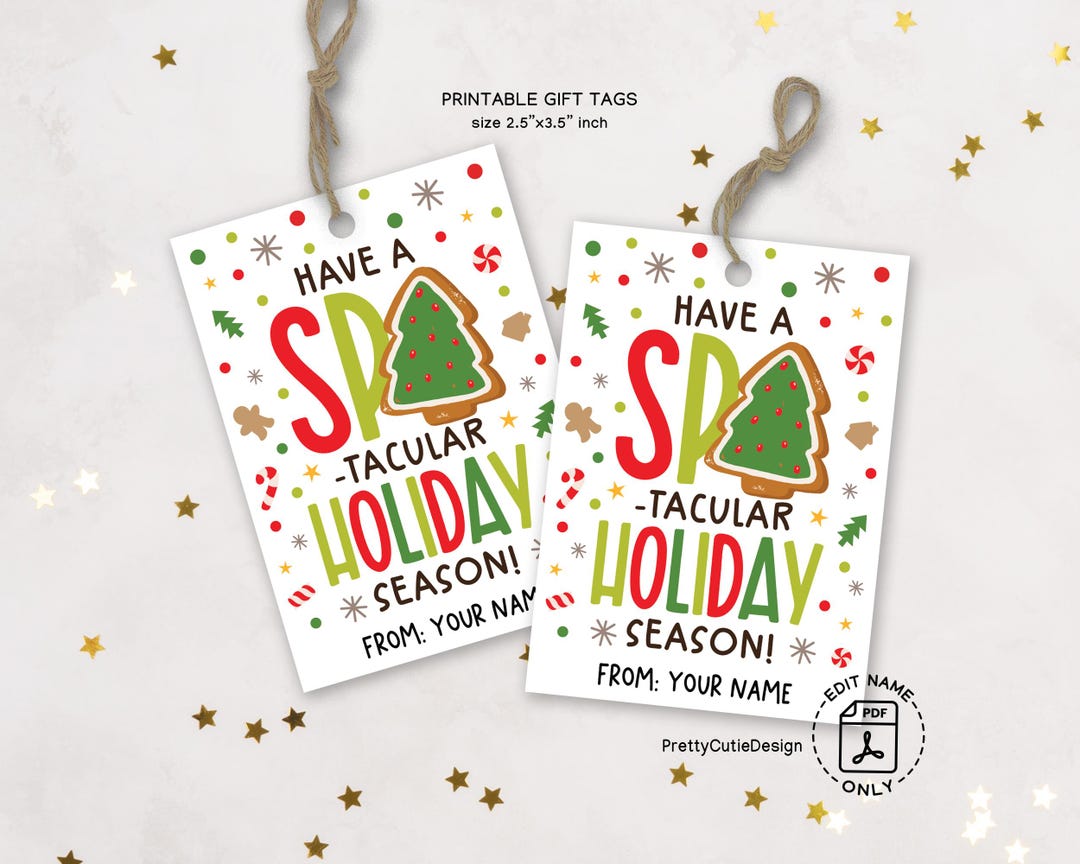 Christmas Spa Gift Tags, Spa-tacular Printable Holiday Favor Tags ...