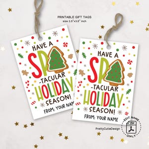 Christmas Spa Gift Tags, Spa-tacular Printable Holiday Favor Tags ...