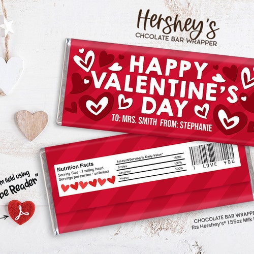 Valentine Candy Bar Wrappers Template Printable Chocolate - Etsy