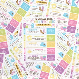 Easter Spirit Week Flyer Template, School Spirit Week Template, Spirit ...