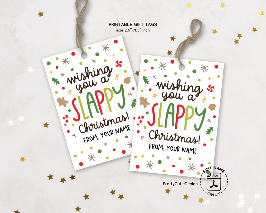 Wishing You a Slappy Christmas Gift Tags, Printable Holiday Hang Tags ...