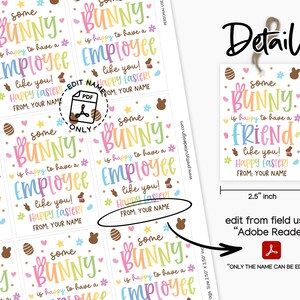 Happy Easter Printable Gift Tags, Office Easter Treat Tags, Easter ...