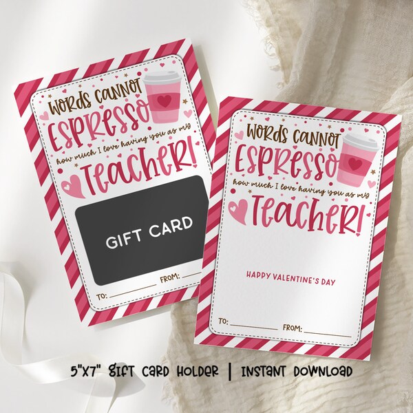 Teacher Valentine Card - Etsy