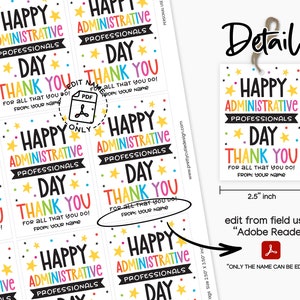 Administrative Professionals Day Tag Printable, Admin Professionals ...