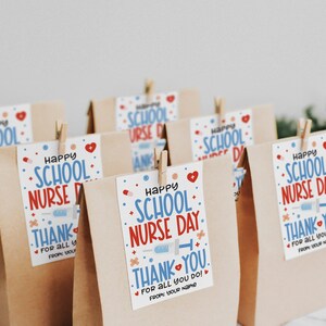 Happy School Nurse Day Gift Tag Printable, School Nurse Appreciation ...