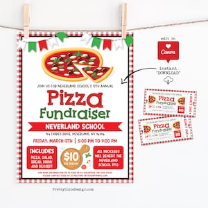 Pizza Fundraiser Flyer Editable Template, Pizza Night School Event ...