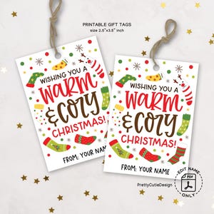 Warm & Cozy Christmas Gift Tags, Printable Holiday Labels (PDF Pattern ...