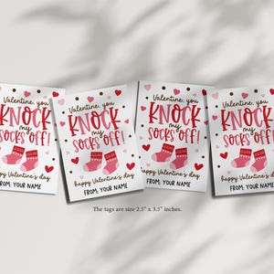 Valentine Sock Tags, Knock Socks off Valentine Socks Gift Tag ...