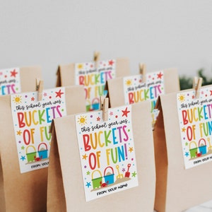 Buckets of Fun Tag, Summer Teacher Gift Tag, Summer Teacher ...