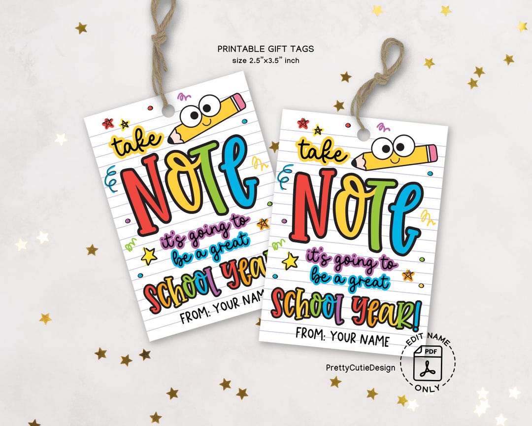 First Day of School Gift Tags: Teacher Student Favor (PDF Printable) - Etsy