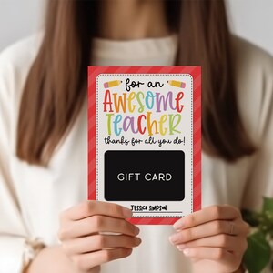 Teacher Gift Card Holder, Thank You Teacher Appreciation Gift Card ...