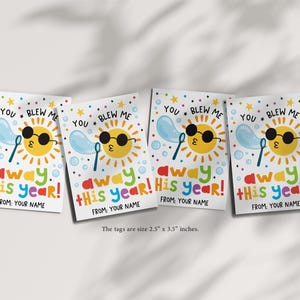 You Blew Me Away This Year Gift Tags, Last Day of School Printable Tags ...