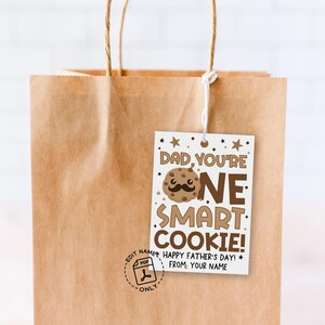 Father's Day Gift Tags Printable, Dad You’re One Smart Cookie Tag ...