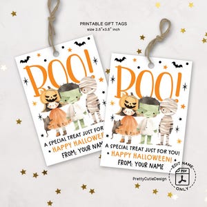Halloween Gift Tags Printable, Boo Halloween Gift Tag, A Special Treat ...