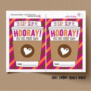 Sip Sip Hooray It's the First Day, Back to School Coffee Donut Teacher ...