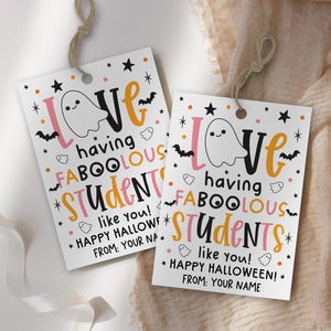 Students Halloween Gift Tags Printable, Faboolous Students Trick or ...