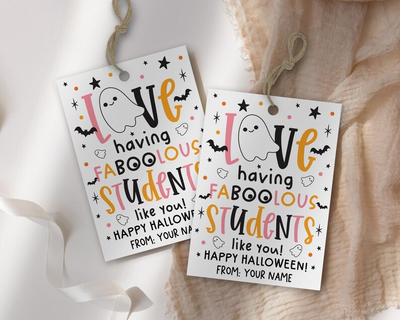 Teacher Halloween Gift Tags, Faboolous Students (printable) - Etsy