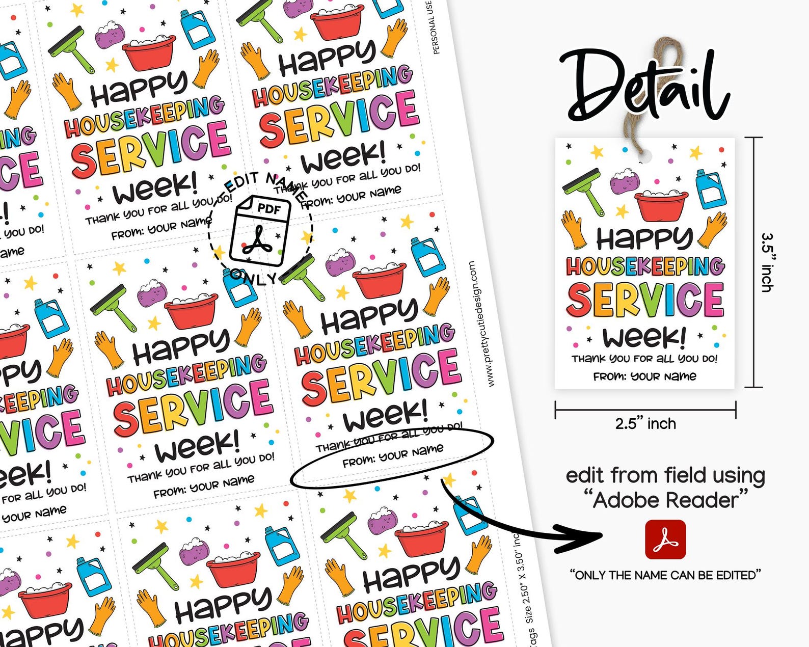 Happy Housekeeping Appreciation Week Gift Tags Printable, Housekeeping ...